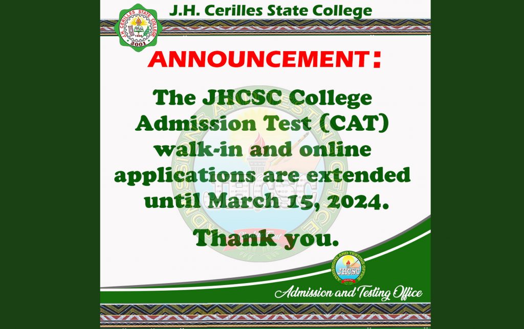 JHCSC Admission and Testing Office Announcement – Stronger & Bolder ...